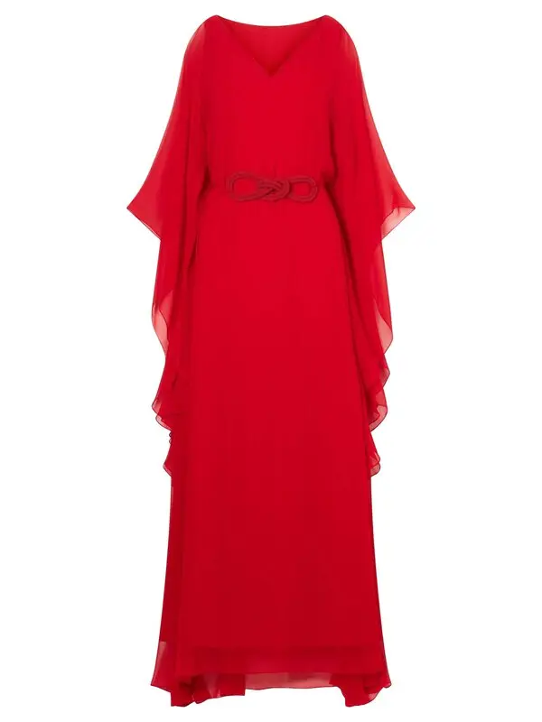 ANDRES OTALORA Silk-chiffon Maxi Dress - Red
