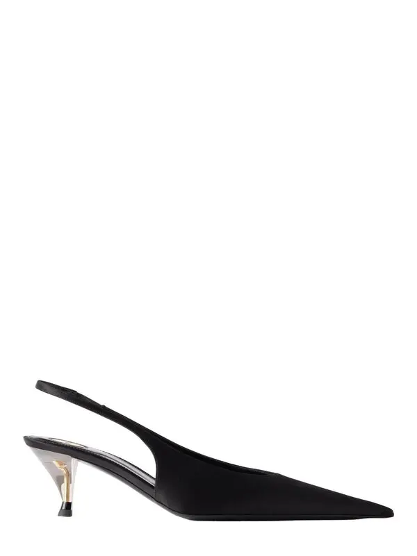 Saint Laurent Fanny Slingback Pumps - Black