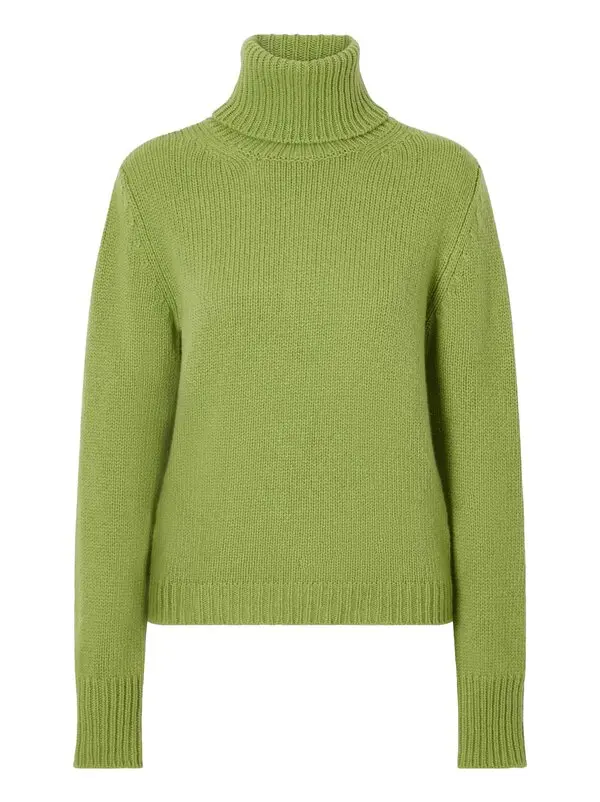 Giuliva Heritage The Tina Cashmere Turtleneck Sweater - Leaf Green