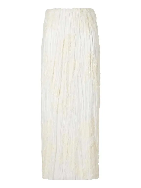 KALLMEYER Embellished Pleated Midi Skirt - Ivory