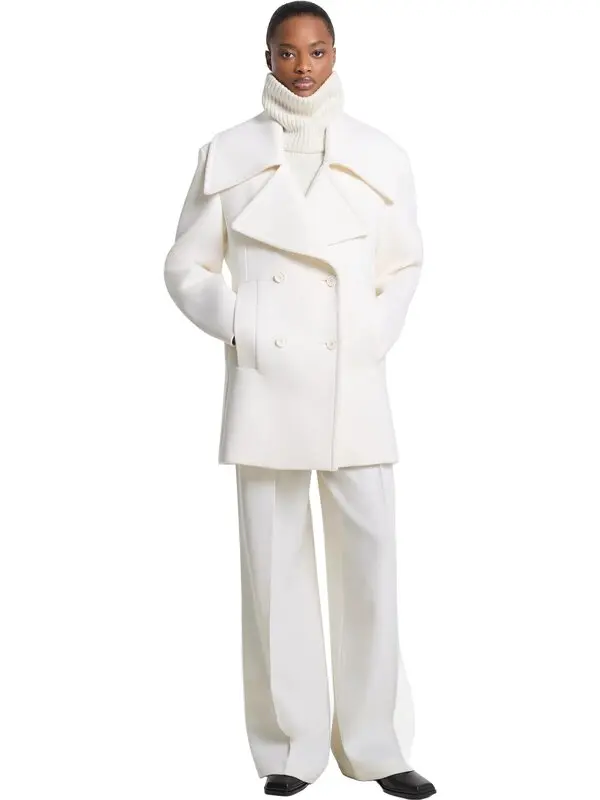 Michael Kors Wool Melton Officer Peacoat - Natural