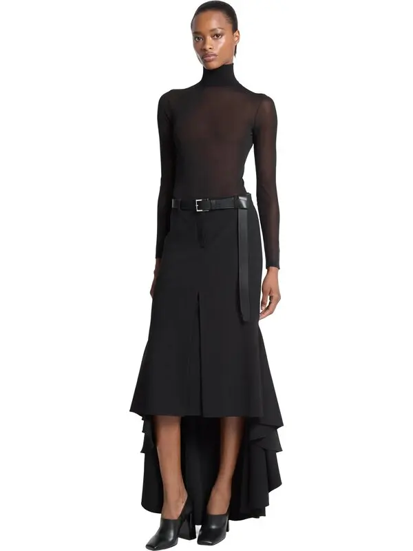 Michael Kors Wool Serge High-low Trouser Skirt - Black