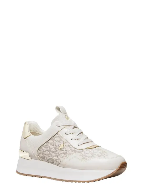 Michael Kors Raina Signature Logo Platform Trainers - Natural