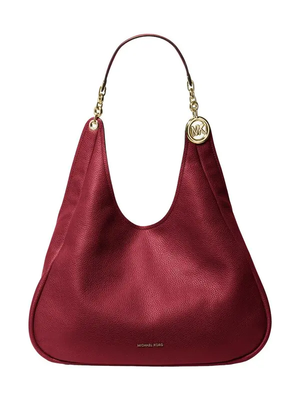 Michael Kors Ellie Large Pebbled Leather Shoulder Bag - Red