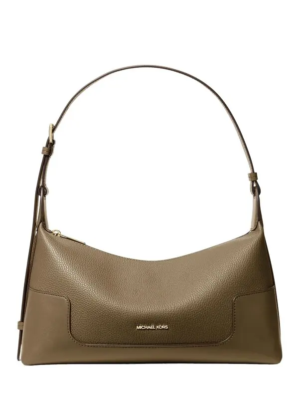 Michael Kors Teddi Medium Textured Slouch Shoulder Bag - Green