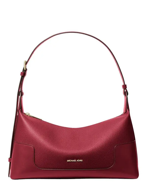 Michael Kors Teddi Medium Textured Slouch Shoulder Bag - Red