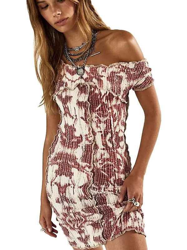 LUNA DEL PINAL Off-the-shoulder Mini Dress - La Rosa
