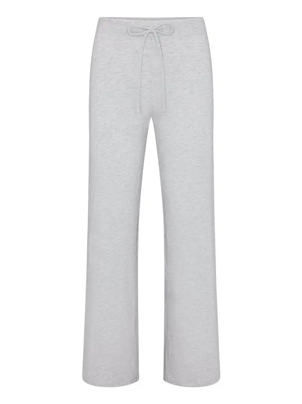 SKIMS Cotton Jersey Straight Leg Pants - Light Heather Grey