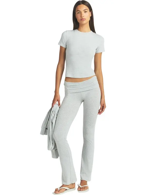 SKIMS Cotton Jersey Foldover Pant - Light Heather Grey