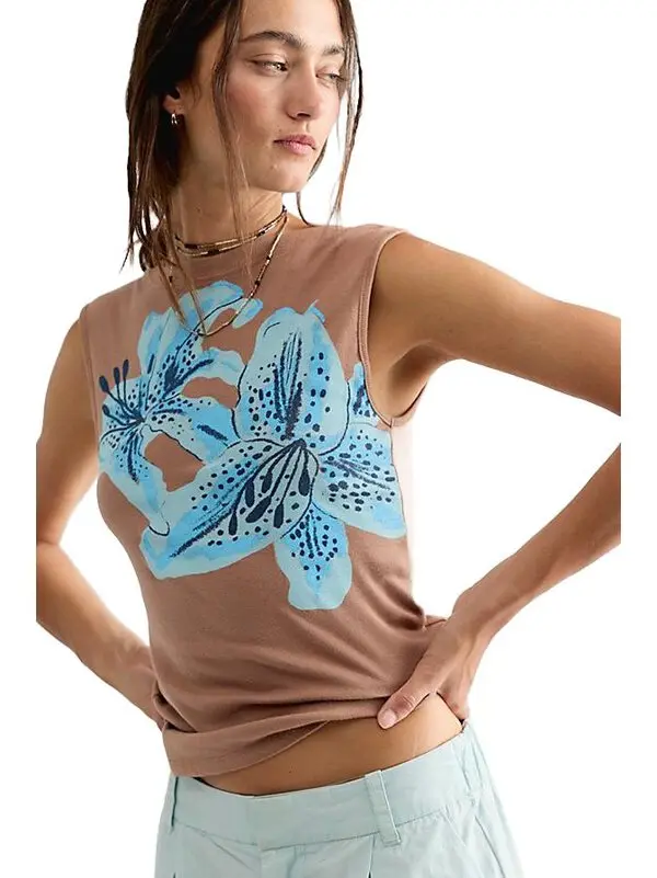 RAGABOND Ballad Reversible Lily Printed Tank Top - Brown