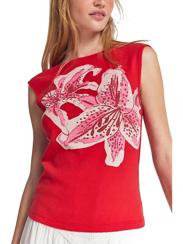 RAGABOND Ballad Reversible Lily Printed Tank Top - Red