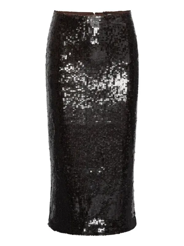 ROTATE BY BIRGER CHRISTENSEN Sequin Pencil Skirt - Brown