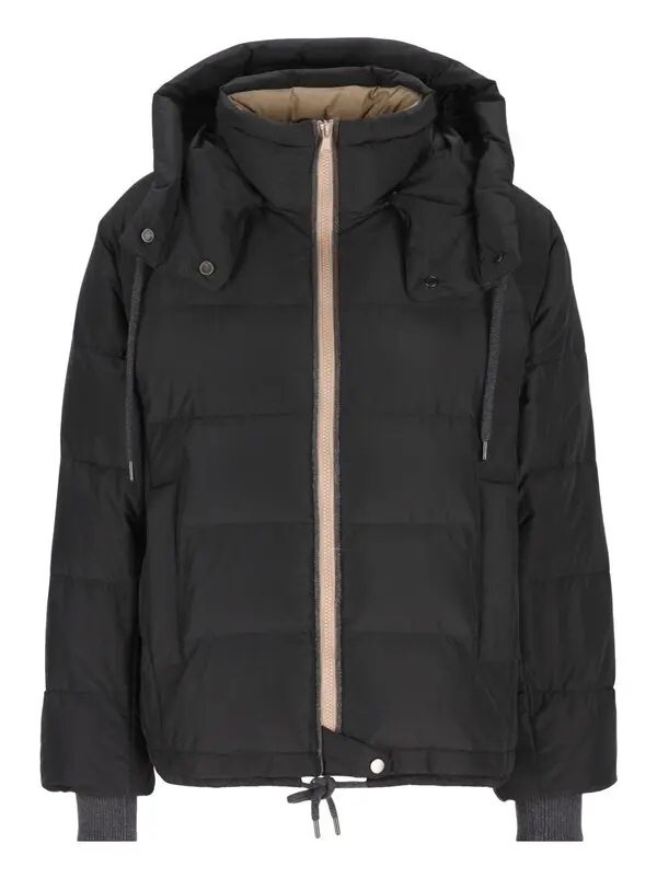 Brunello Cucinelli Quilted Hooded Jacket - Black