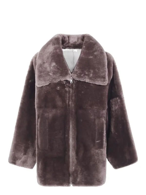 BLANCHA Straight Merino Shearling Jacket - Oak