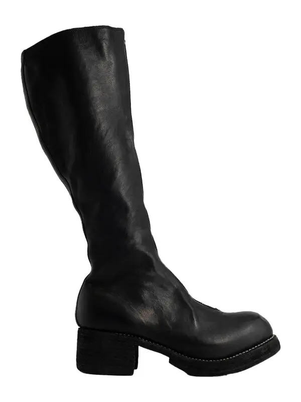 Guidi Leather Zip Front Knee-high Boots - Black