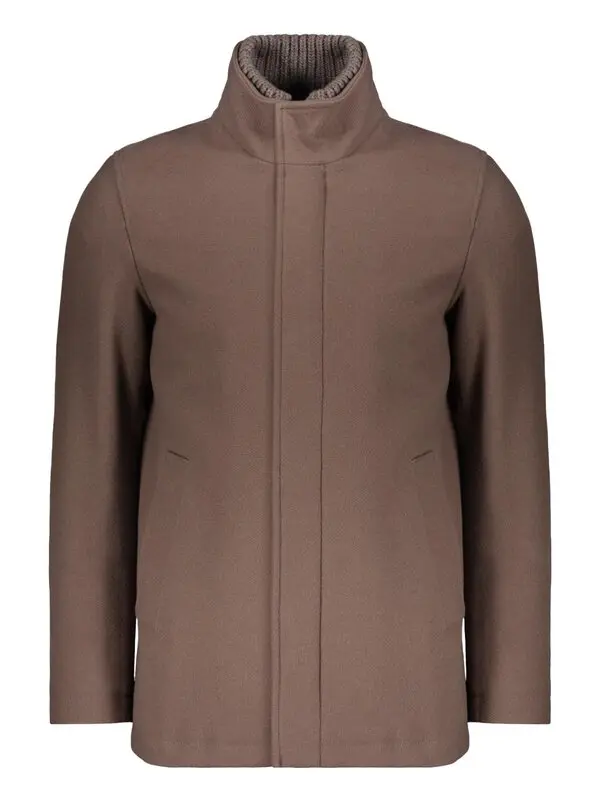 Herno High-collar Single-breasted Padded Coat - Brown