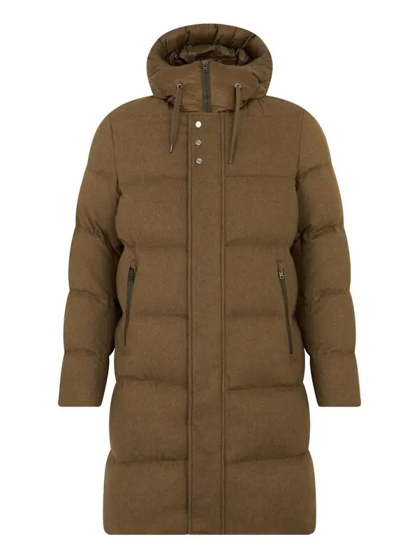 Herno Drawstring Hooded Down Coat - Brown