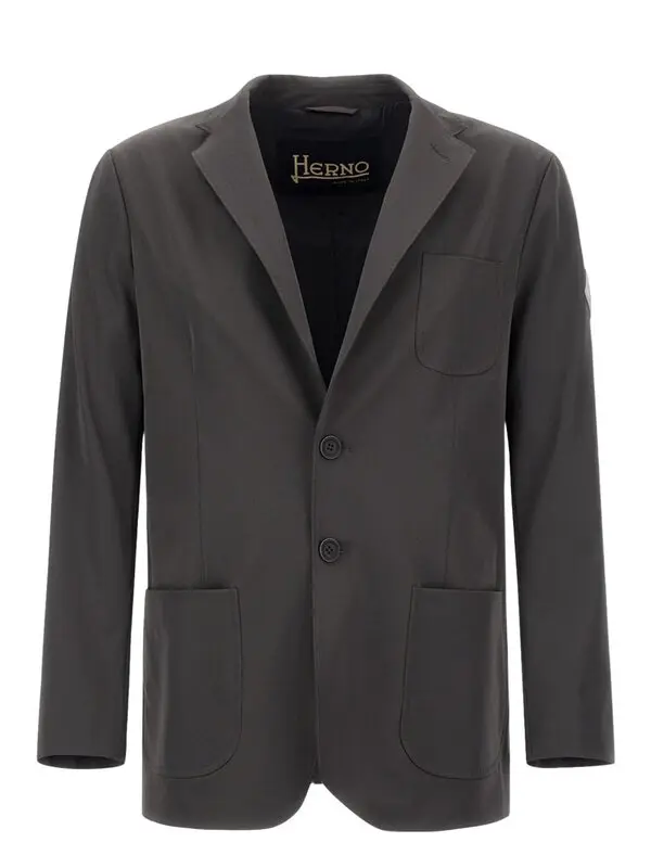 Herno Notch-lapel Patch-pocket Blazer - Black