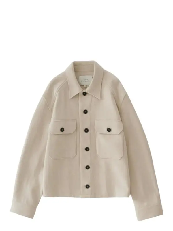 Studio Nicholson Cropped Utility Shirt Jacket With Raglan Sleeves - Beige