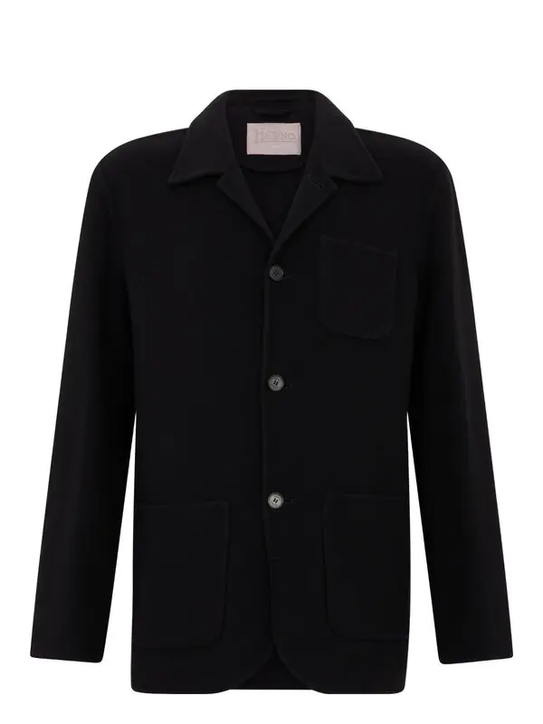 Herno Button-up Patch-pocket Jacket - Black