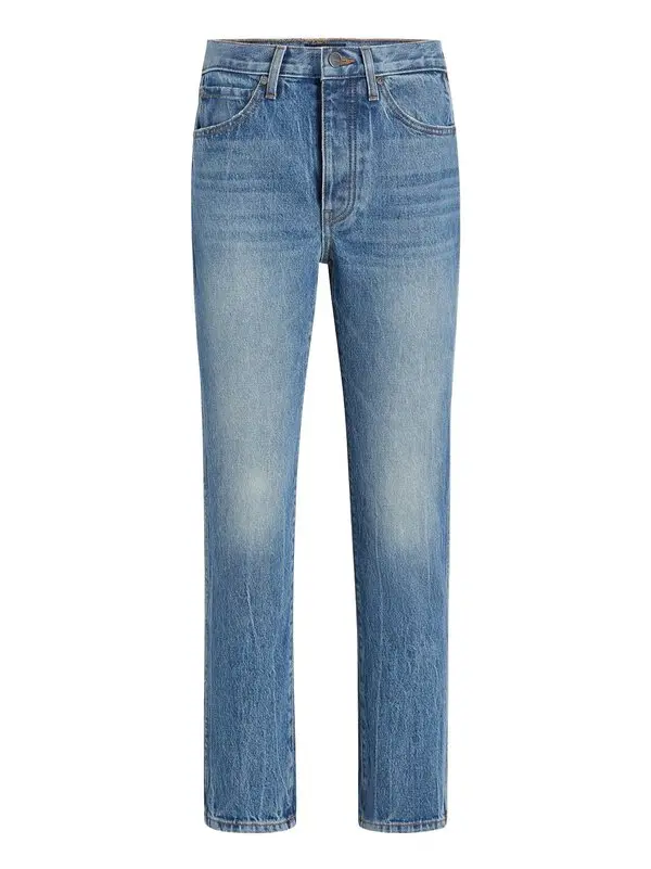 Khaite High Rise Straight Leg Jeans - Blue