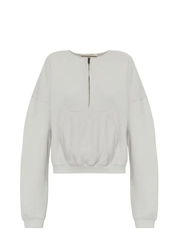 Fear Of God Half Zip Cropped Sweatshirt - Washedovercast