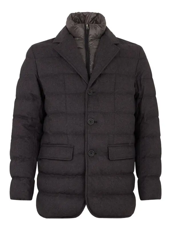 Herno Padded Notch Lapel Coat - Black