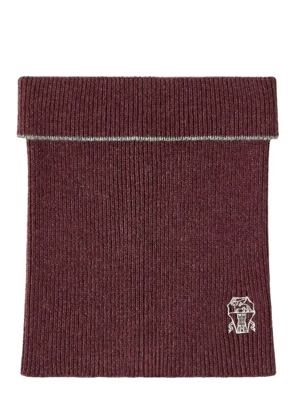 Brunello Cucinelli Ribbed Logo-embroidered Neck Warmer - Amaranth