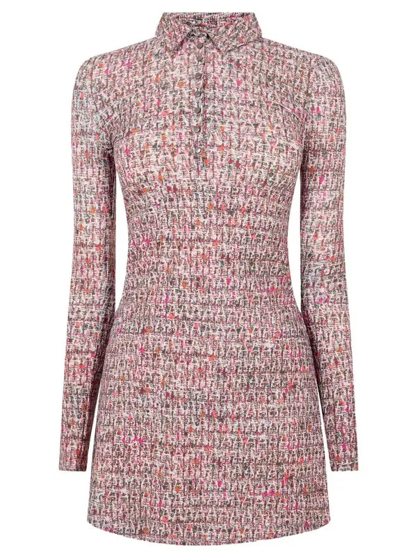 DIESEL® Collared Long Sleeve Mini Dress - Pink