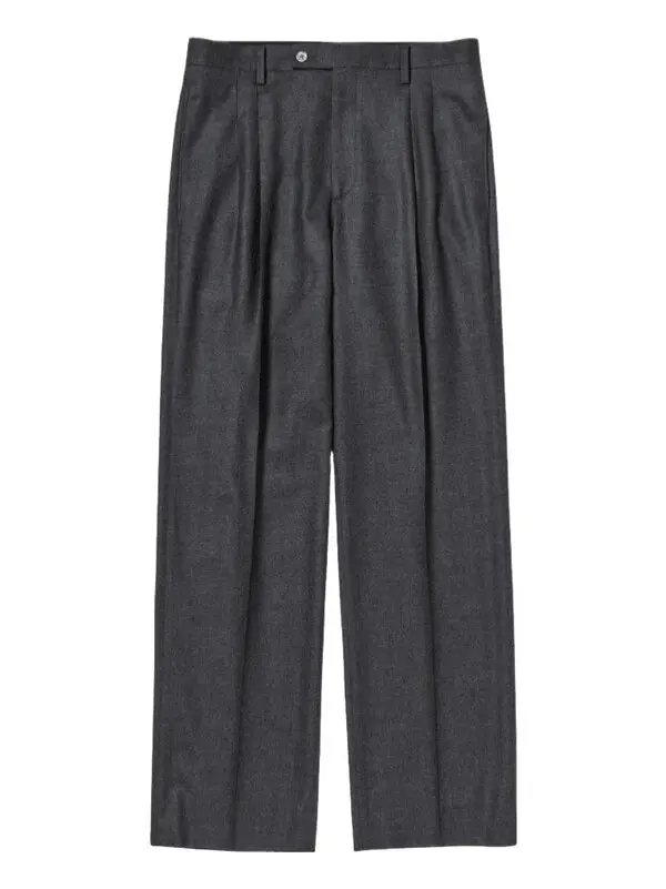 Auralee Double Pleat Relaxed Fit Trousers - Black