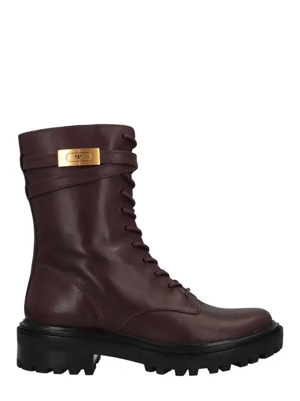 Tory Burch Leather Lace-up Boots - Black