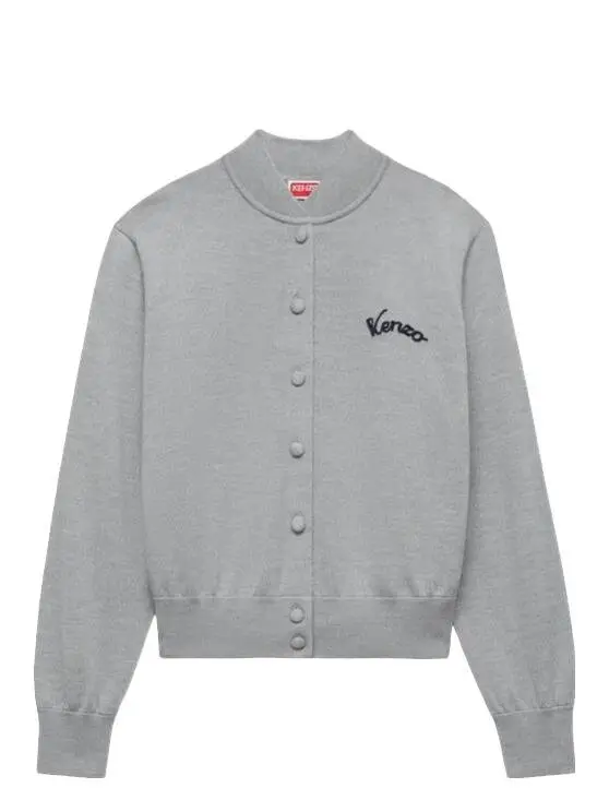 Kenzo Eiffel Tower Varsity Cardigan - Pearl Grey