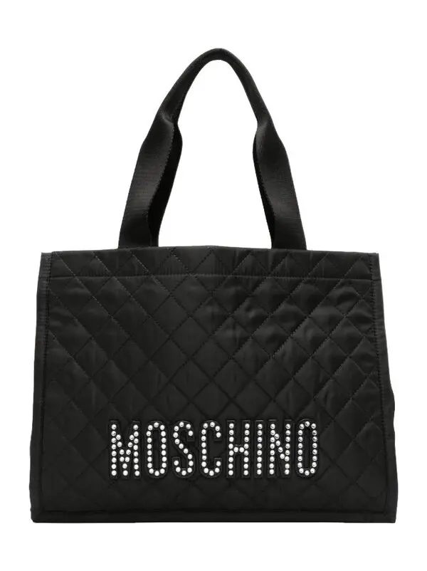 Moschino Pattern Quilted Tote Bag - Black