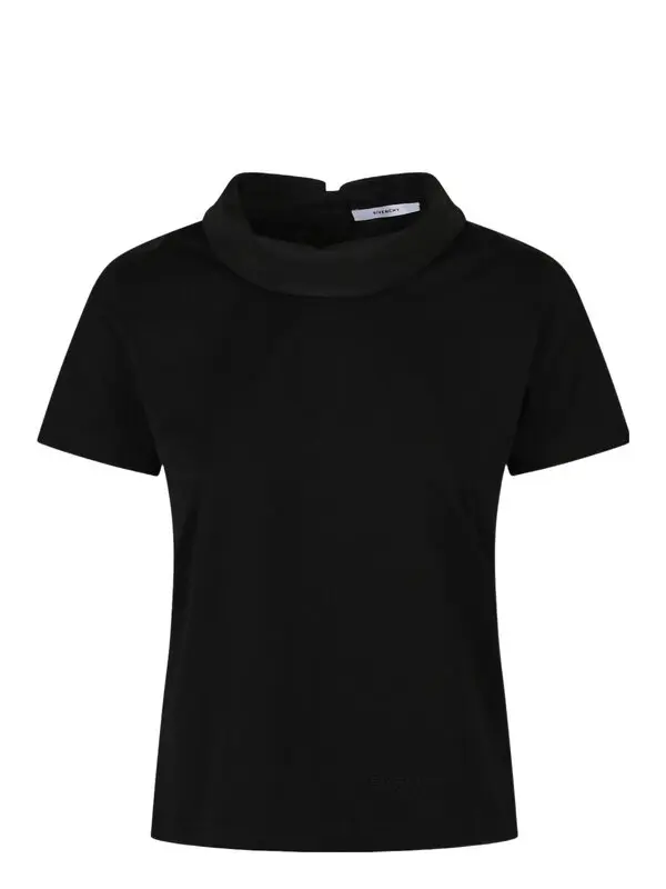 Givenchy Logo Embroidered High-neck Top - Black
