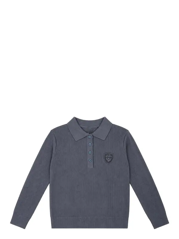 RAVE ON TREND Ribbed Knit Polo - Grey