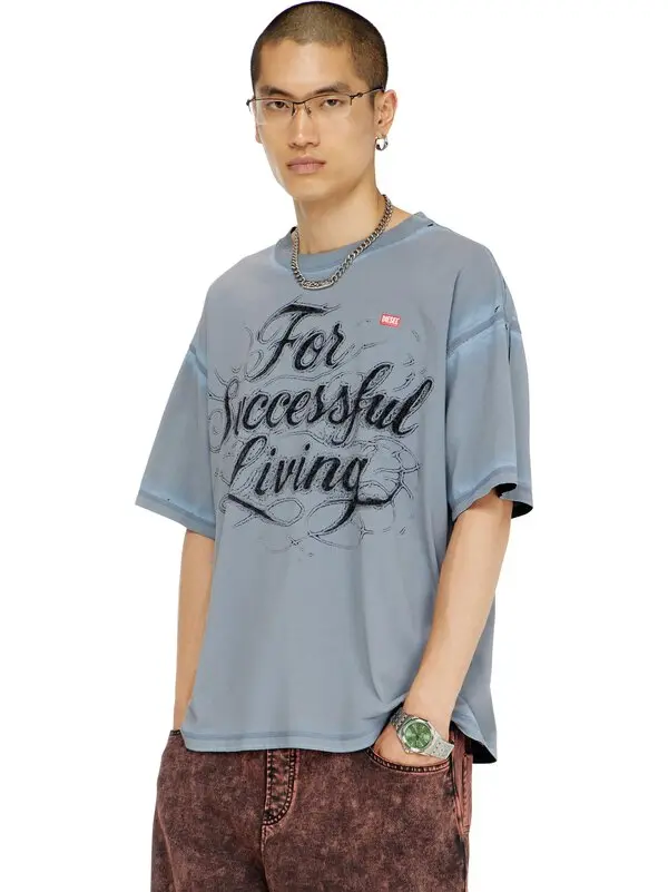DIESEL® T-shirt With For Successful Living Print - Grey