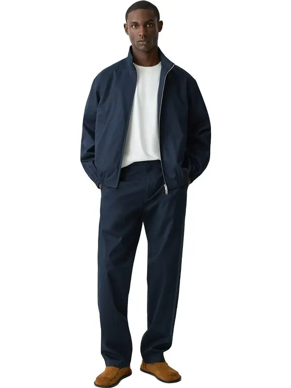 Theory Straight Pant In Cotton-blend Twill - Baltic