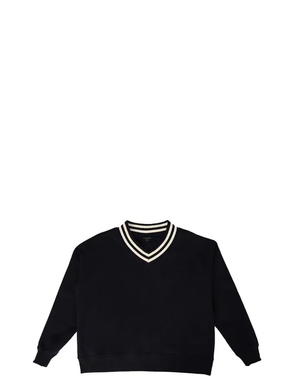 RAVE ON TREND Société V-neck Sweatshirt - Blue