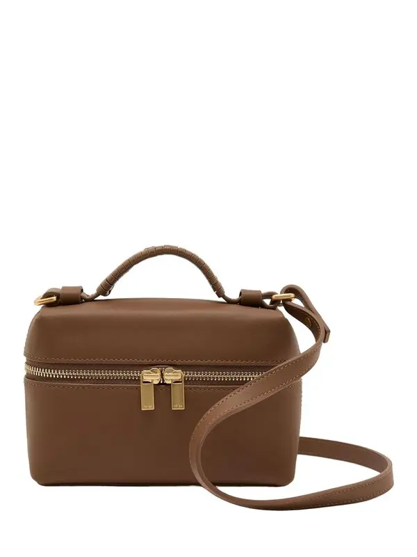 REISS Ines Leather Vanity Crossbody Bag - Tan
