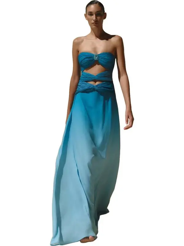 BAOBAB Islote Maxi Dress With Cutouts And Embellishment - Agate Blue