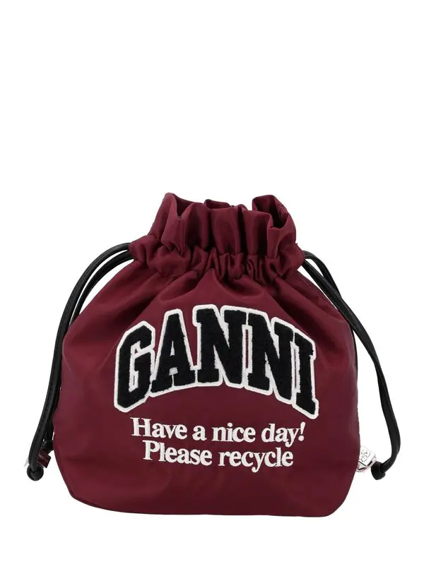 GANNI Logo Pouch - Bordeaux