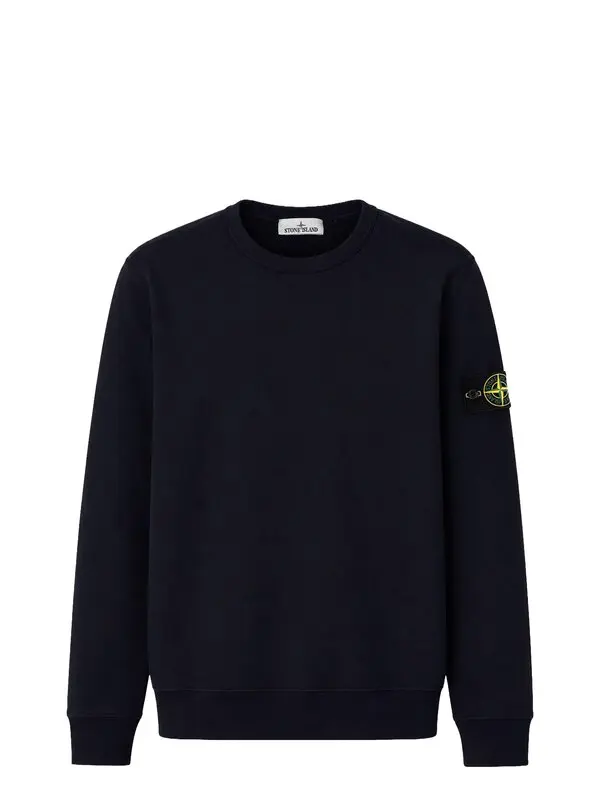 Stone Island Felpa Con Patch Logo - Blue