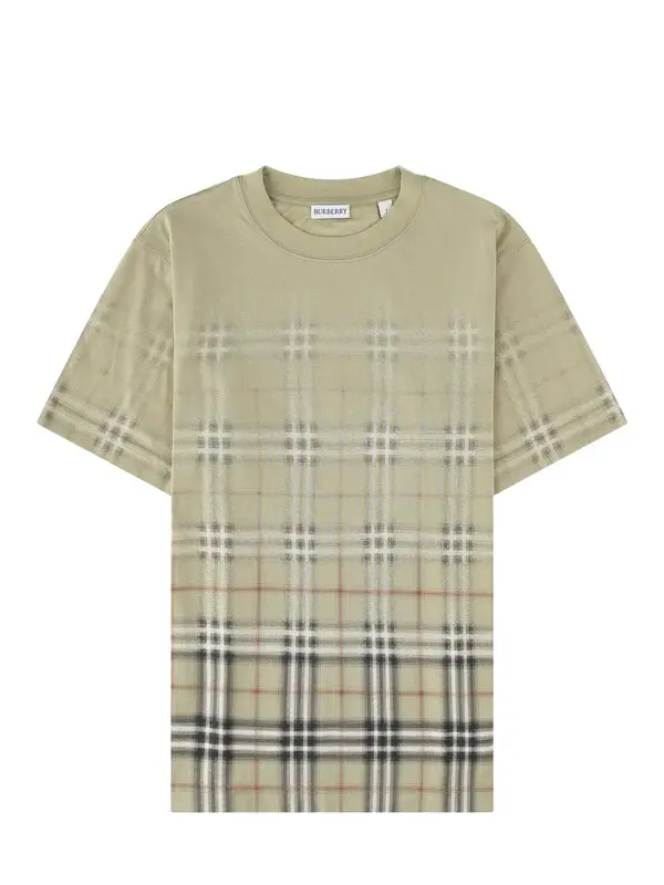 Burberry T-shirt Con Stampa Check - Beige