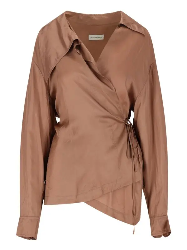 Dries Van Noten Tied V-neck Top - No