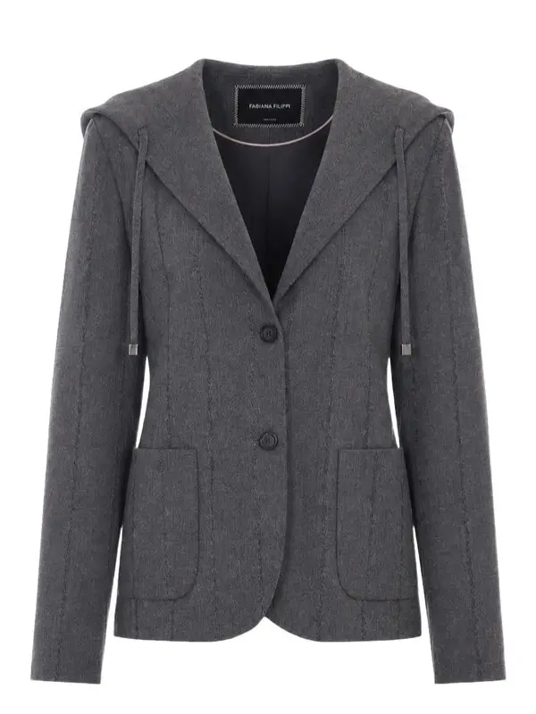 Fabiana Filippi Long Sleeve Hooded Blazer - No