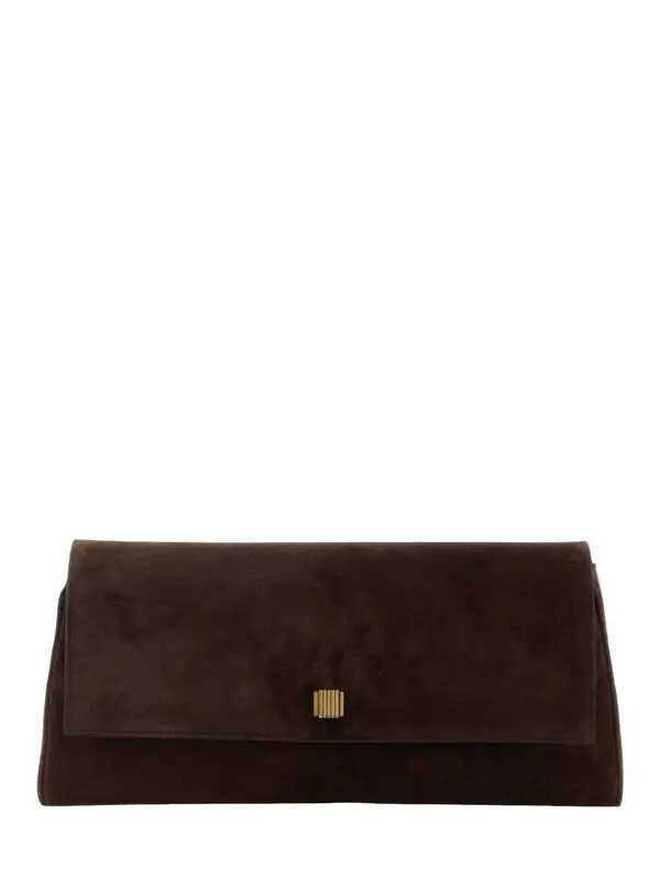 Khaite Audrey Foldover Clutch Bag - Black