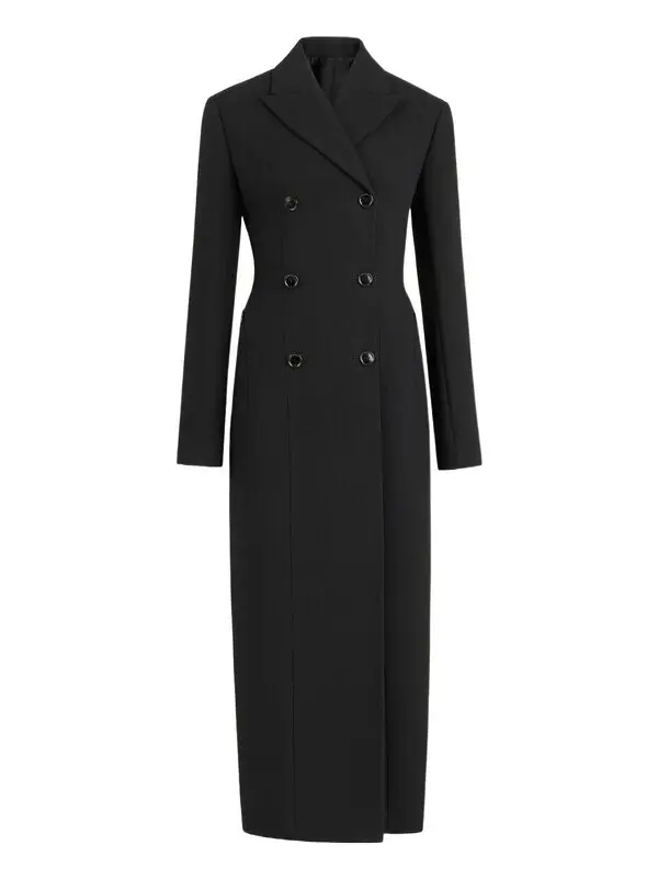 Alaïa Crepe Wool Tailored Coat - Black