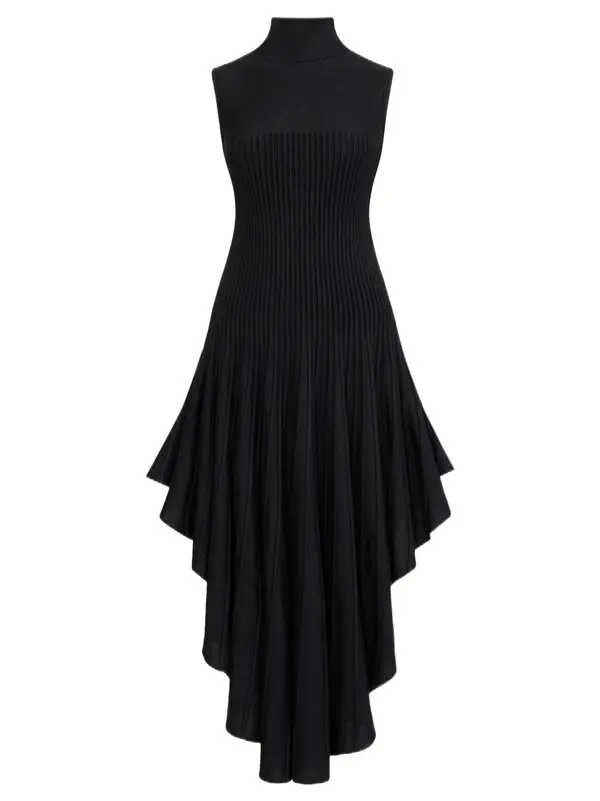 Alaïa Sculpting Asymmetric Hem Dress - Black