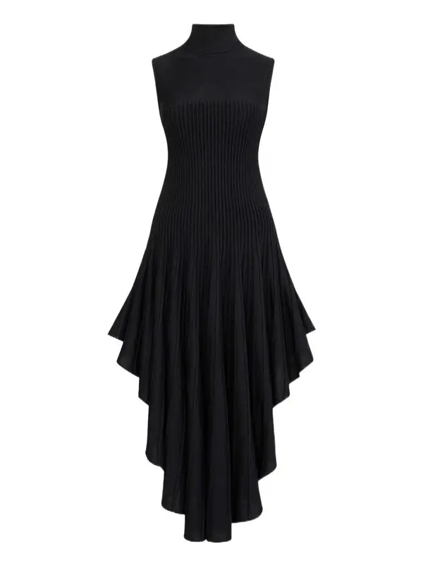 Alaïa Sculpting Asymmetric Hem Dress - Black
