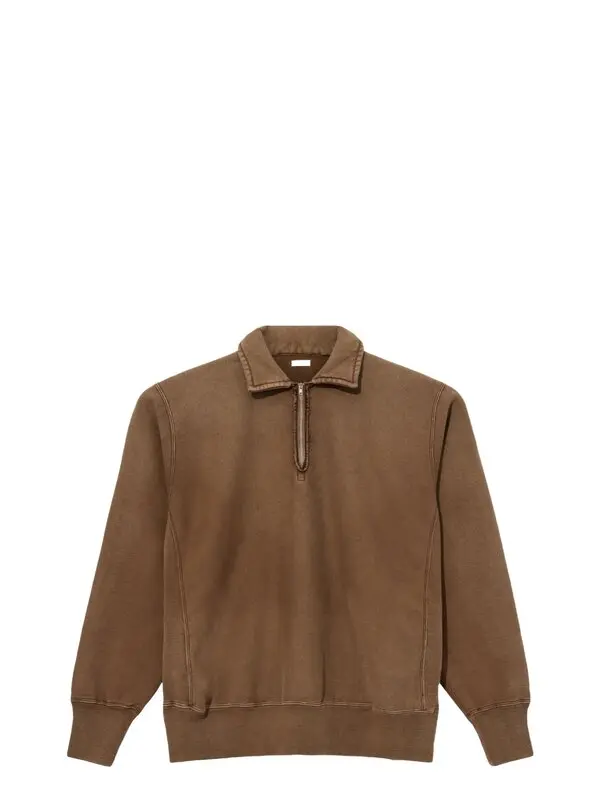 A.PRESSE Retro Half-zip Sweatshirt - Brown